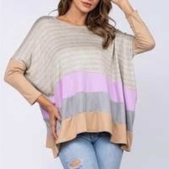 Tops | Color Block Boxy Tunic Top 129 | Poshmark